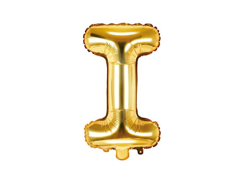 Foil balloon letter I, 35cm, gold | Foil balloons \ Letters \ Small ...