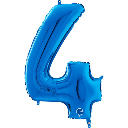 Foil Balloon Number 4 Blue, 66 cm Grabo | Foil balloons \ Number ...