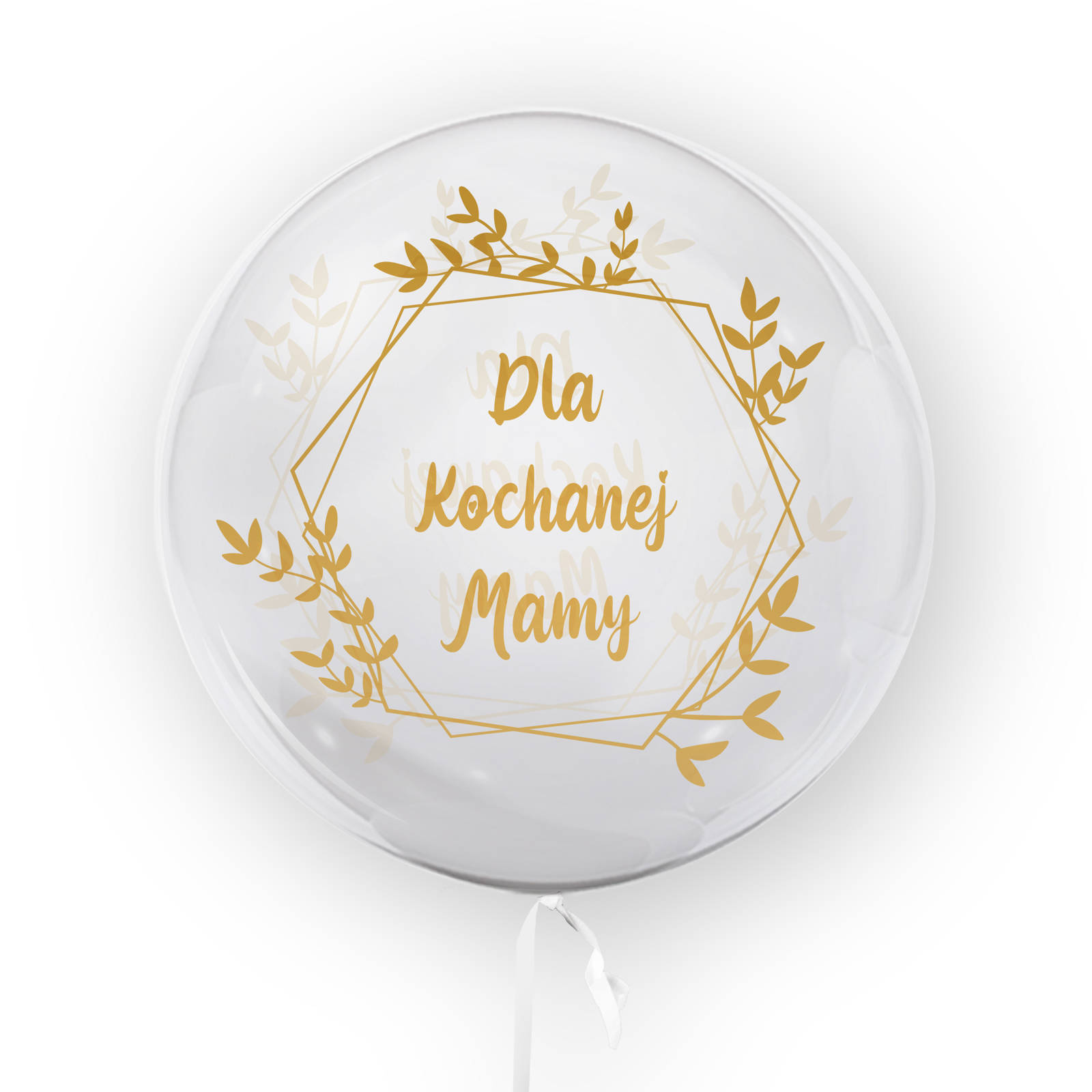 Transparent balloon with print For beloved mother, golden 45 cm ...