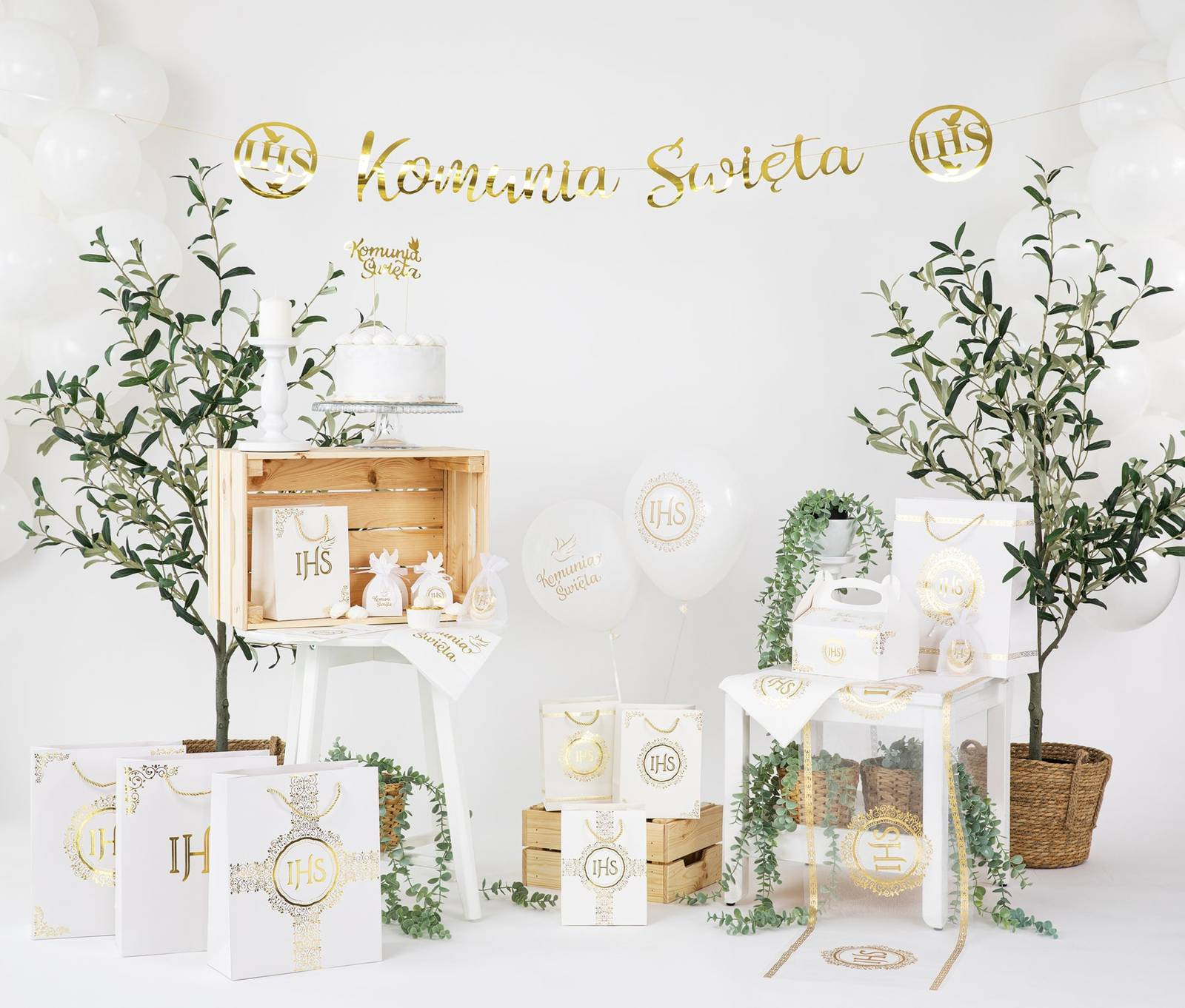 Kommunion IHS-Banner gold 150 cm | Angebote \ Kommunion / Feiertage ...